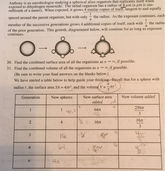 Solved Find the combined surface area of all the organisms | Chegg.com