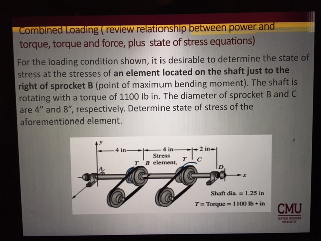 Solved Combined Loading (review relationship between power | Chegg.com