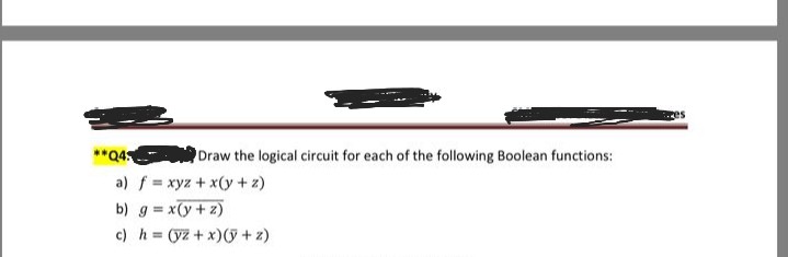 Solved 04Draw the logical circuit for each of the following | Chegg.com