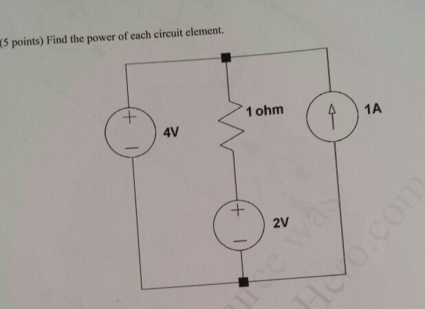 Solved Find the power of each circuit element. | Chegg.com
