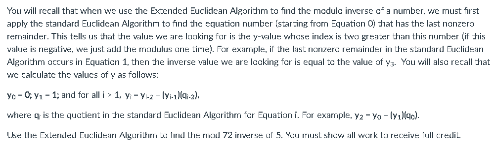 Solved You will recall that when we use the Extended | Chegg.com
