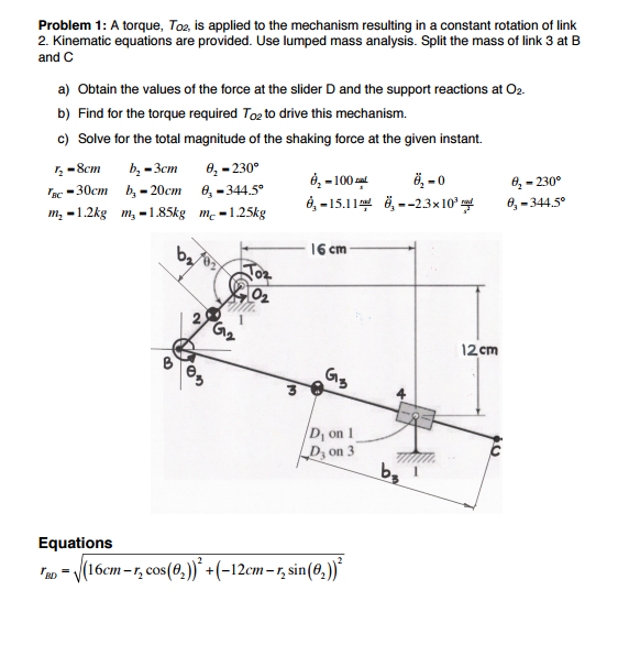 A torque, T_O2, is applied to the mechanism resulting | Chegg.com