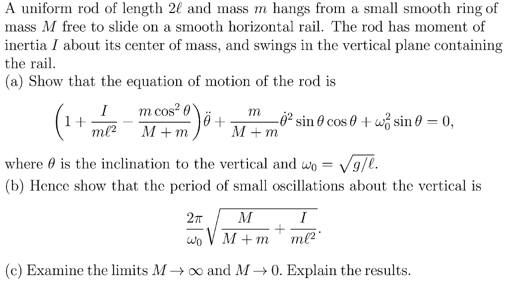 Solved (In the Figure above, the ring threads the horizontal | Chegg.com