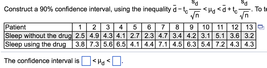 Solved Construct a 90% confidence interval, using the | Chegg.com