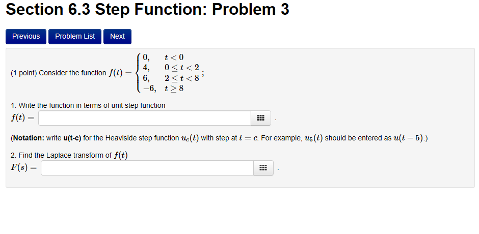 Solved Consider the function f(t) = {0, t