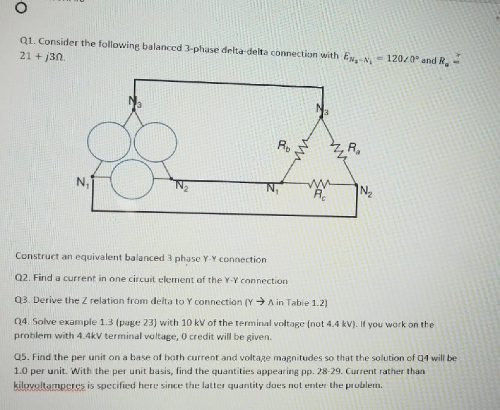 Solved Qi. Consider the following balanced 3-phase | Chegg.com