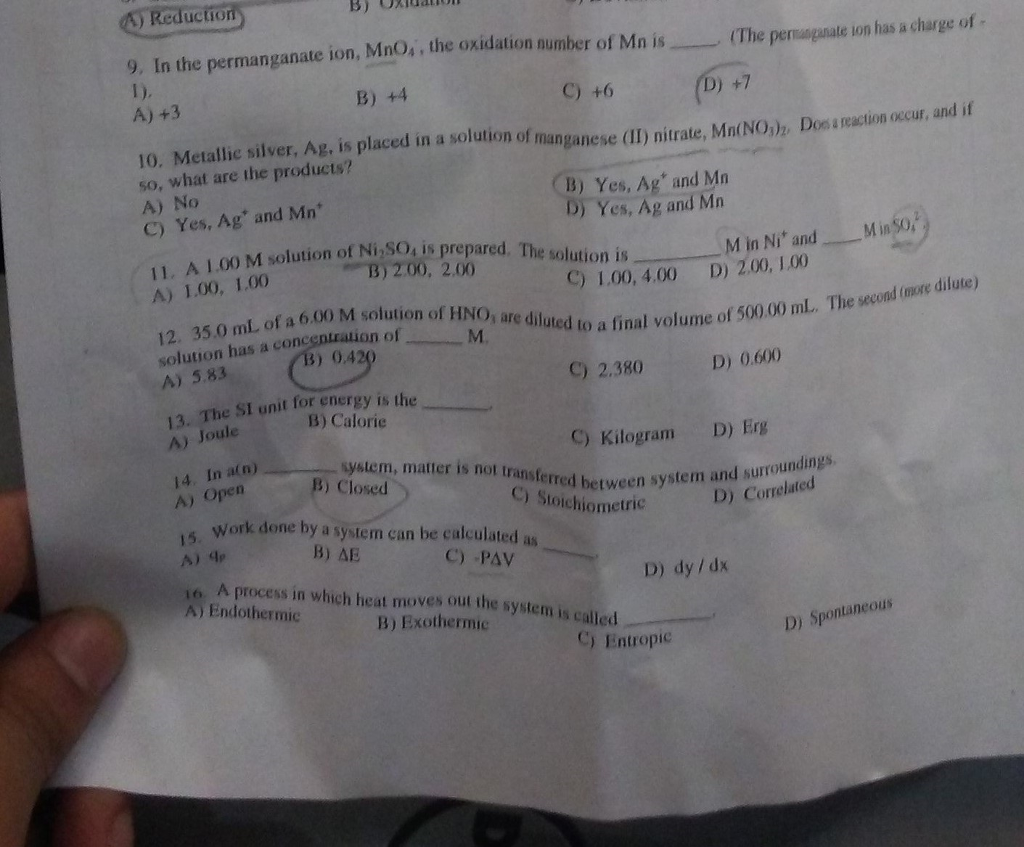 Solved In the permanganate ion, MnO_4, the oxidation number | Chegg.com