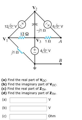 Solved Find the real part of VOC. Find the imaginary part | Chegg.com