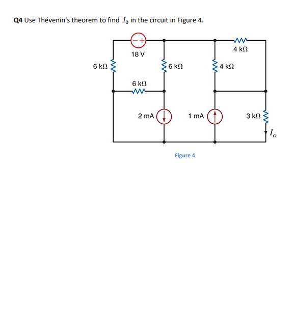 Solved Q4 Use Thévenin's theorem to find Io in the circuit | Chegg.com