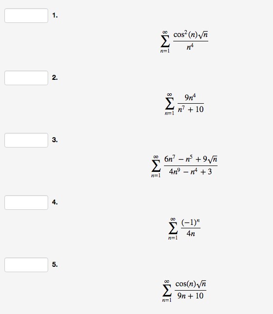 Solved Test each of the following series for convergence by | Chegg.com