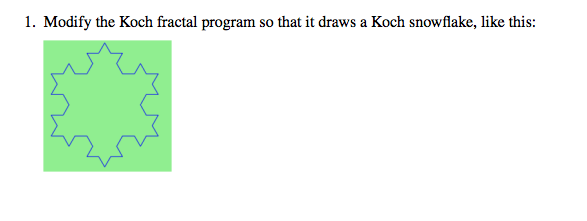 In Python: Koch : def koch(t, order, size): | Chegg.com