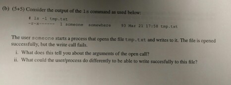 Solved Consider the output of the 1s command as used below: | Chegg.com