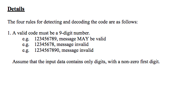 Solved Details The four rules for detecting and decoding the | Chegg.com