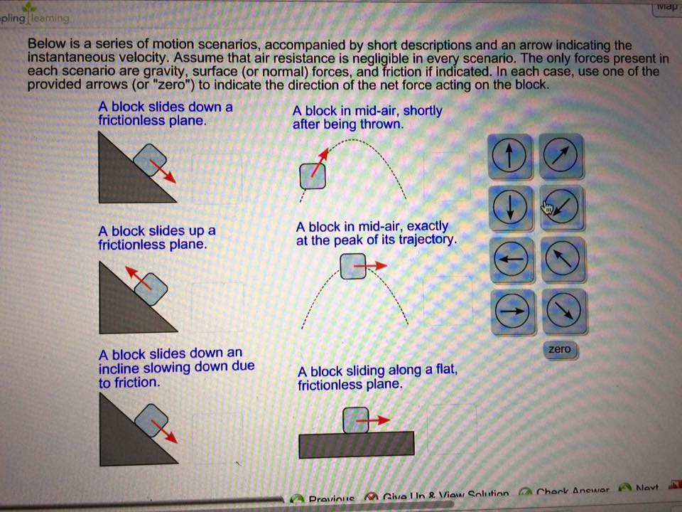 Solved pling learning Below is a series of motion scenarios, | Chegg.com