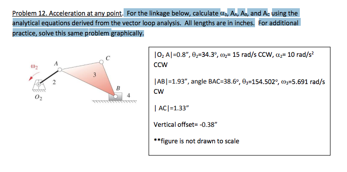 Solved Problem 12, Acceleration at any point. For the | Chegg.com