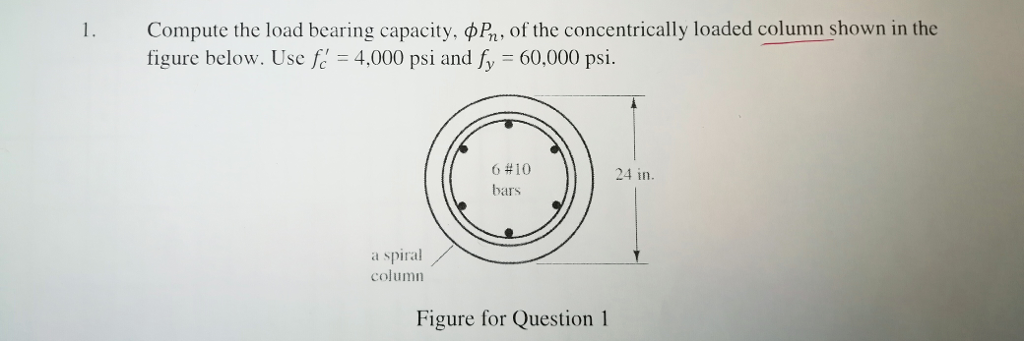 Solved Compute the load bearing capacity, phi P_n, of the | Chegg.com