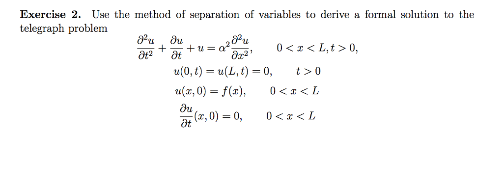 Solved Use the method of separation of variables to derive a | Chegg.com