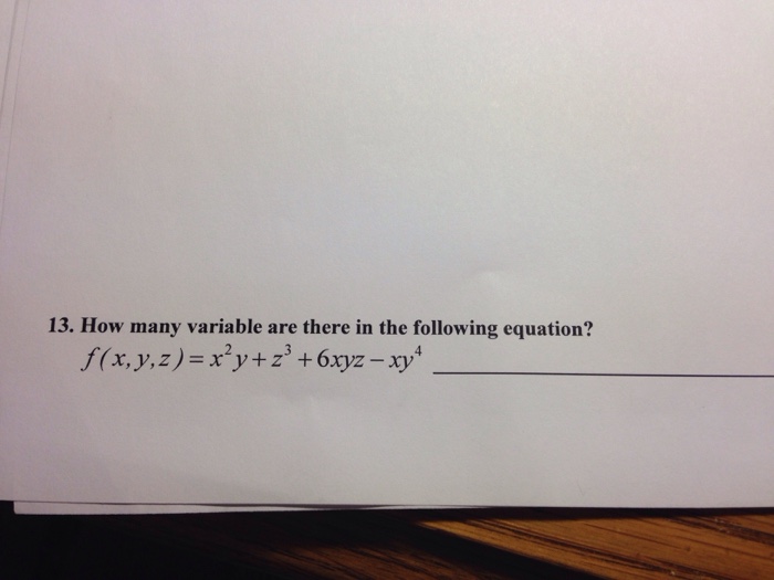 Solved How many variable are there in the following | Chegg.com