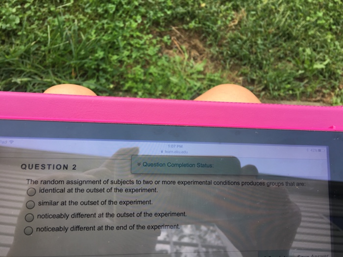 Solved The random assignment of subjects to two or more | Chegg.com