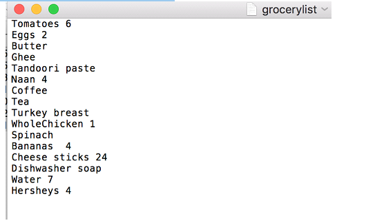 Solved Write a function, groceryList(ifile) which will take | Chegg.com