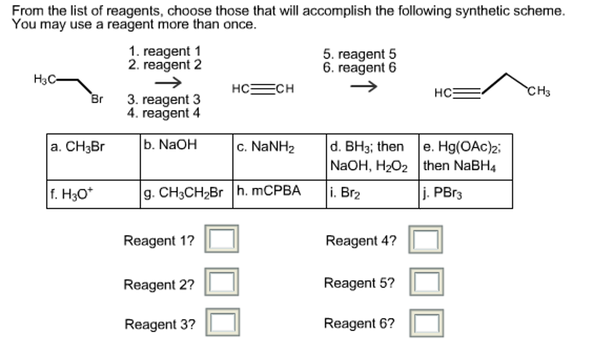 Solved: From The List Of Reagents, Choose Those That Will ... | Chegg.com