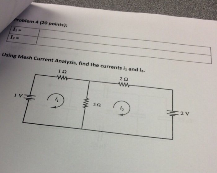 Solved Using Mesh Current Analysis, find the currents I1 and | Chegg.com