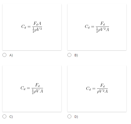 Solved Identify the correct expression for the drag | Chegg.com
