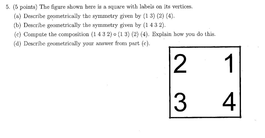 5. (5 points) The figure shown here is a square with | Chegg.com