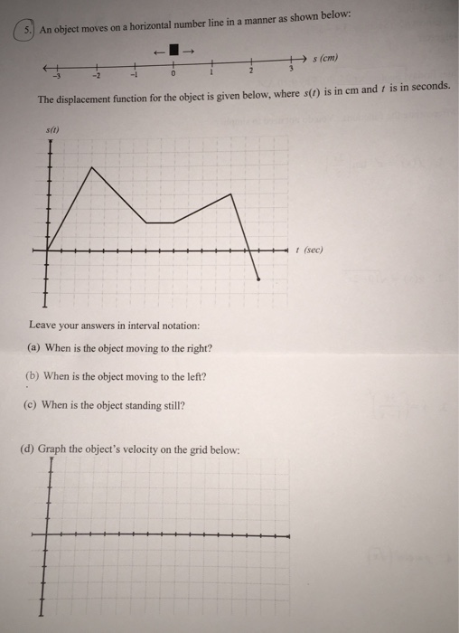 Solved An object moves on a horizontal number line in a | Chegg.com