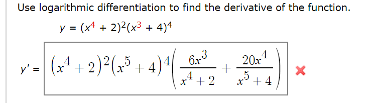 Solved Use logarithmic differentiation to find the | Chegg.com