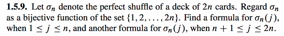Solved 1.59. Let On denote the perfect shuffle of a deck of | Chegg.com