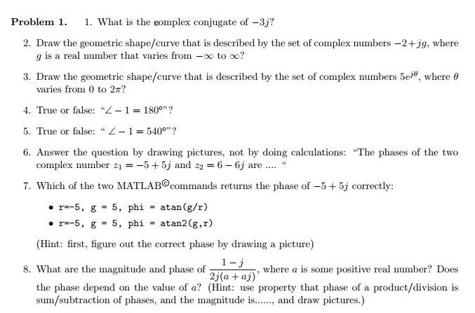 Solved What is the complex conjugate of -3j? Draw the | Chegg.com