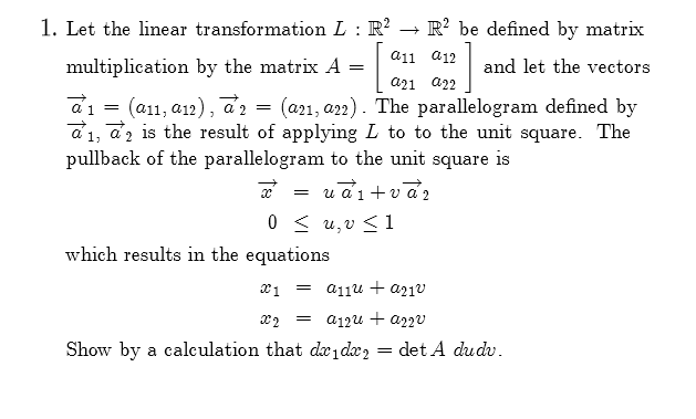 I. Let the linear transformation L : R2 → R2 be | Chegg.com