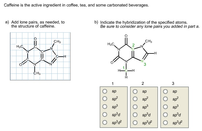 Structure Of Caffeine Hybridization