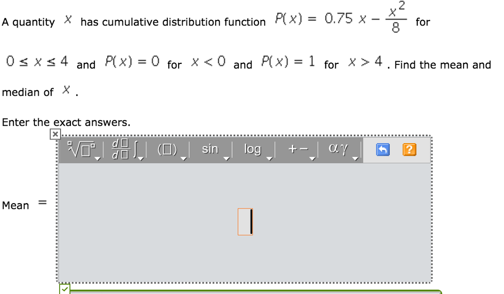 Solved A quantity x has cumulative distribution function | Chegg.com