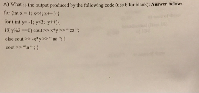 Solved What is the output produced by the following code | Chegg.com