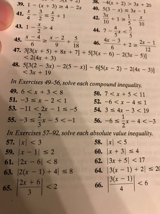 Solved In Exercises 49-56, solve each compound inequality. | Chegg.com