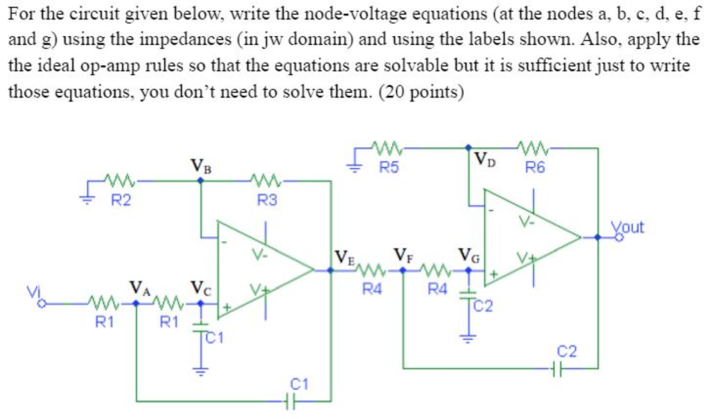 Solved For the circuit given below, write the node-voltage | Chegg.com