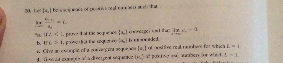 Solved 10 Let { an } be a sequence of positive real numbers | Chegg.com