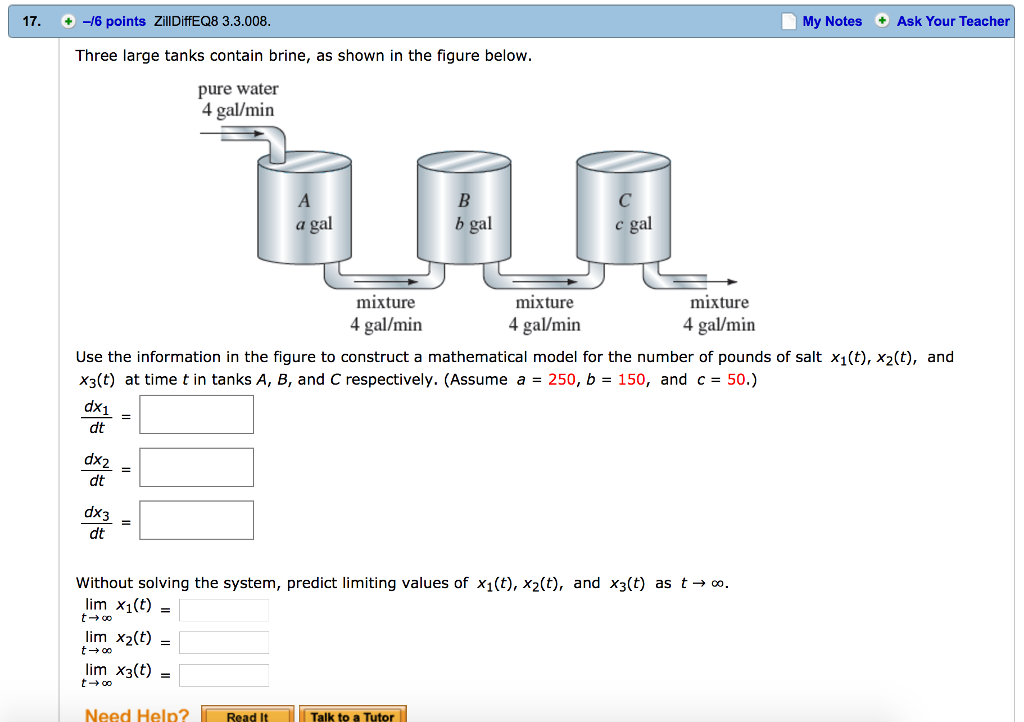 Solved Three large tanks contain brine, as shown in the | Chegg.com