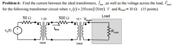 Solved Find the current between the ideal transformers, | Chegg.com
