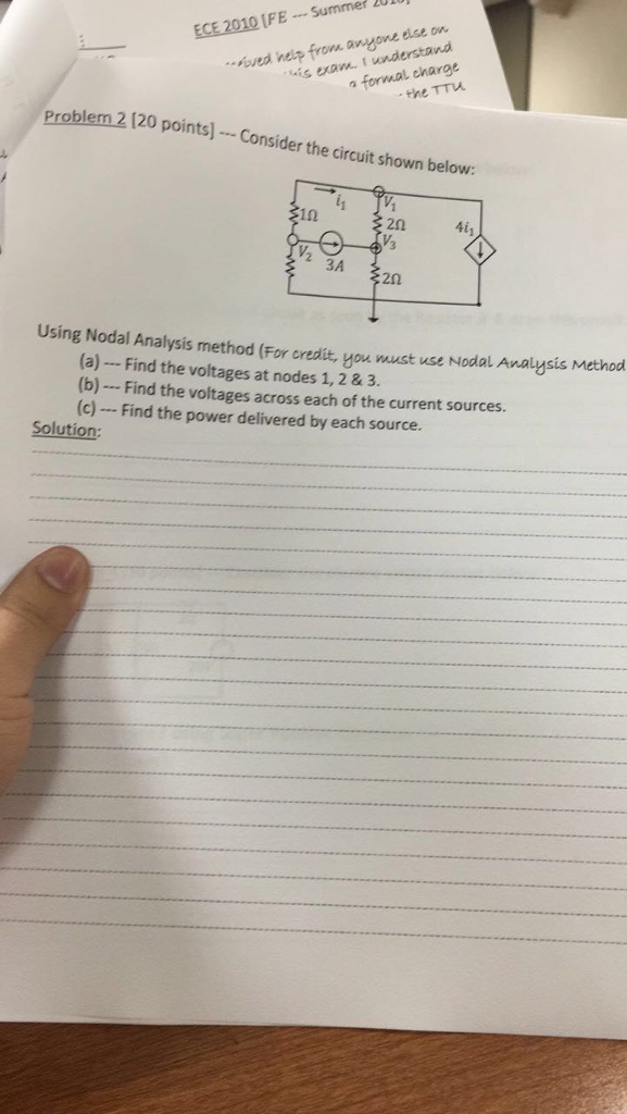 Solved Consider the circuit shown below: Using Nodal | Chegg.com