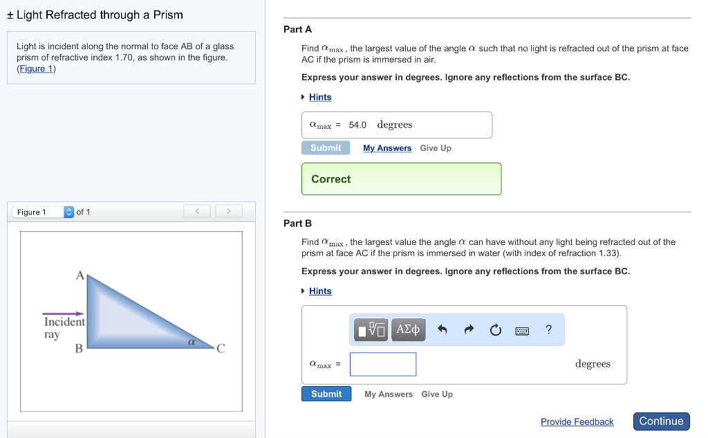 Solved ± Light Refracted through a Prism Part A Light is | Chegg.com