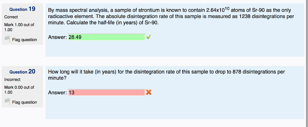 Solved By mass spectral analysis, a sample of strontium is | Chegg.com