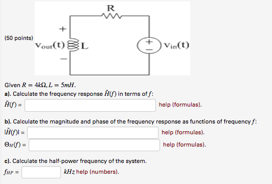 Solved Calculate the frequency response H̃ (f)H~(f) in terms | Chegg.com