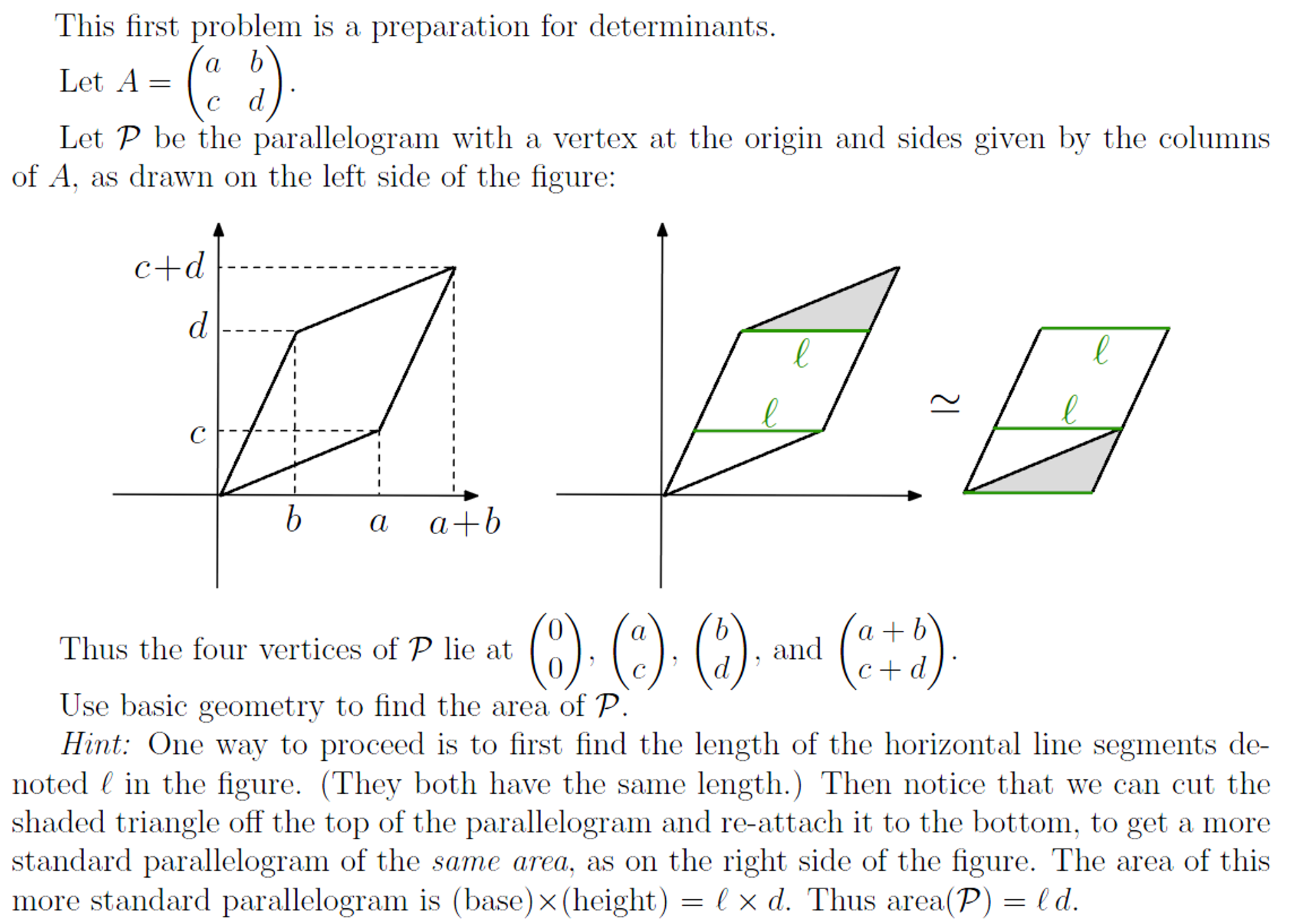 Solved Use basic geometry to find the area of P. (Linear | Chegg.com