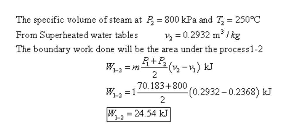 Solved The specific volume of steam at P_2 = 800 kPa and T_2 | Chegg.com