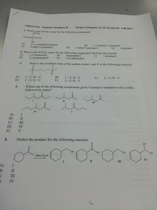 Solved What is the IUPC name for the following compound? 1, | Chegg.com