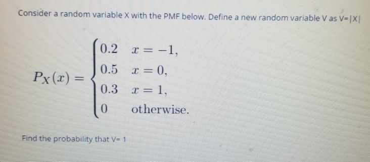 Solved Consider a random variable X with the PMF below. | Chegg.com