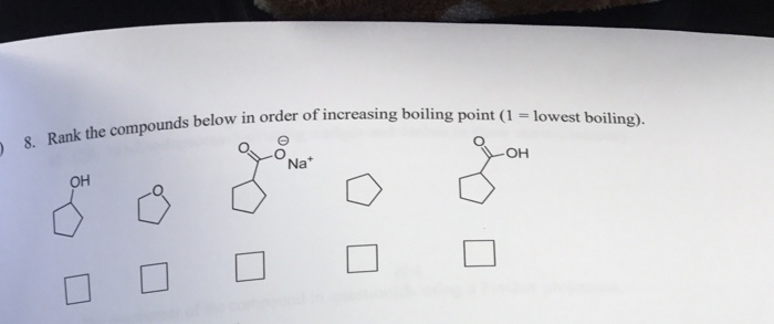 Solved Rank the compounds below in order of increasing | Chegg.com